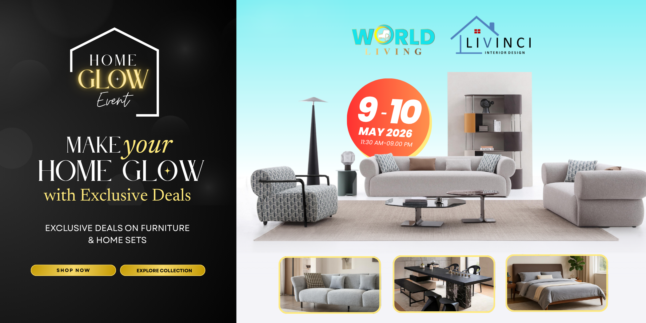 Welcome to the Home Glow Event – World Furniture Living Singapore